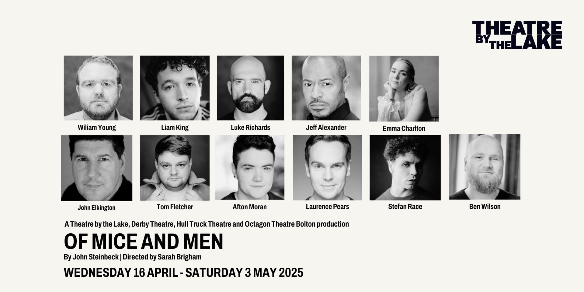 Of Mice and Men cast and creative team announced - Theatre by the Lake